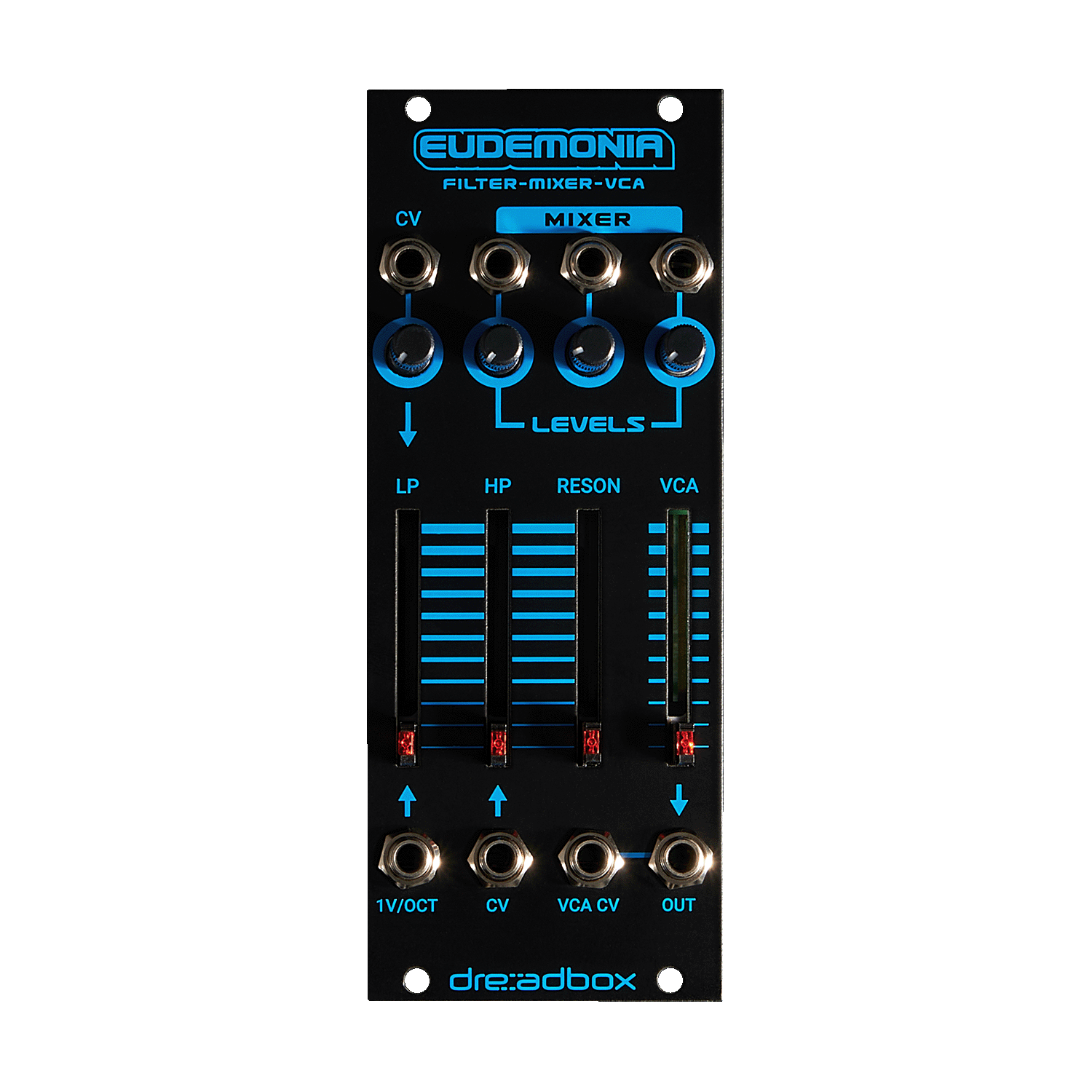 Dreadbox Eudemonia Black Light VCF Mixer VCA – Detroit Modular