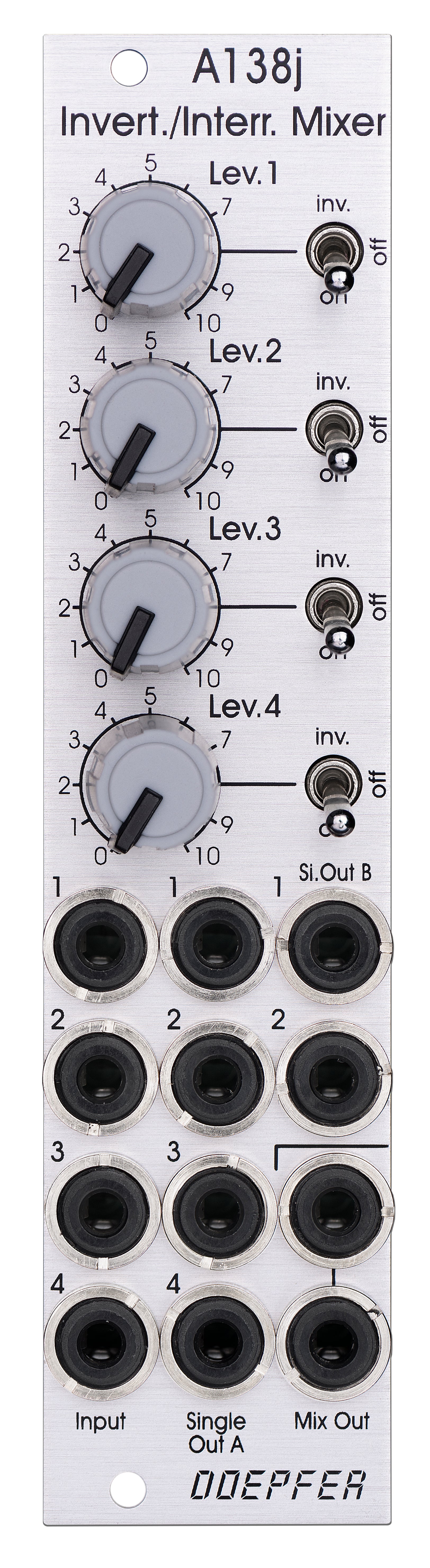 Doepfer A-138j Inverting/Interrupting Mixer (Janus Mixer) – Detroit Modular