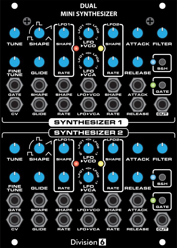 Division 6 Dual Mini Synthesizer – Detroit Modular