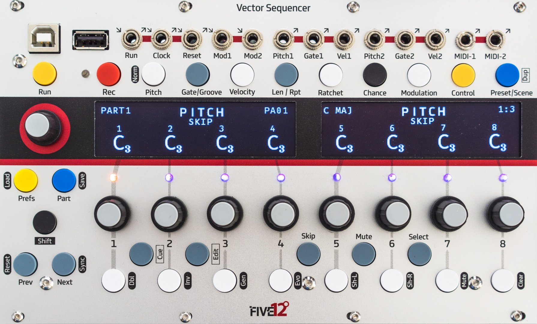 Five12 Vector Sequencer + Jack Expander Bundle : Used – Detroit Modular